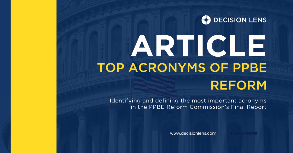 Defining the Top Acronyms in the Final PPBE Reform Report